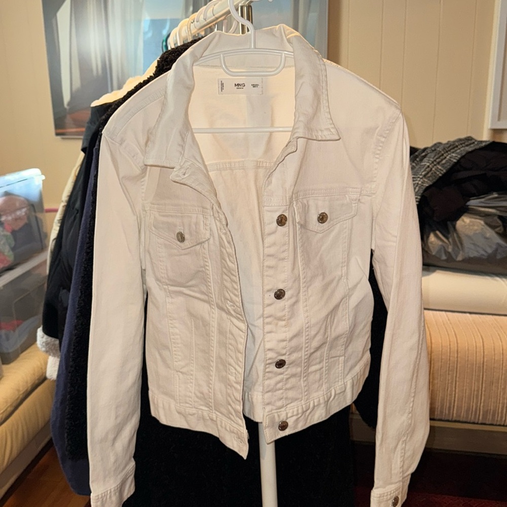 White Denim Jacket With Makeup Stain - Gem